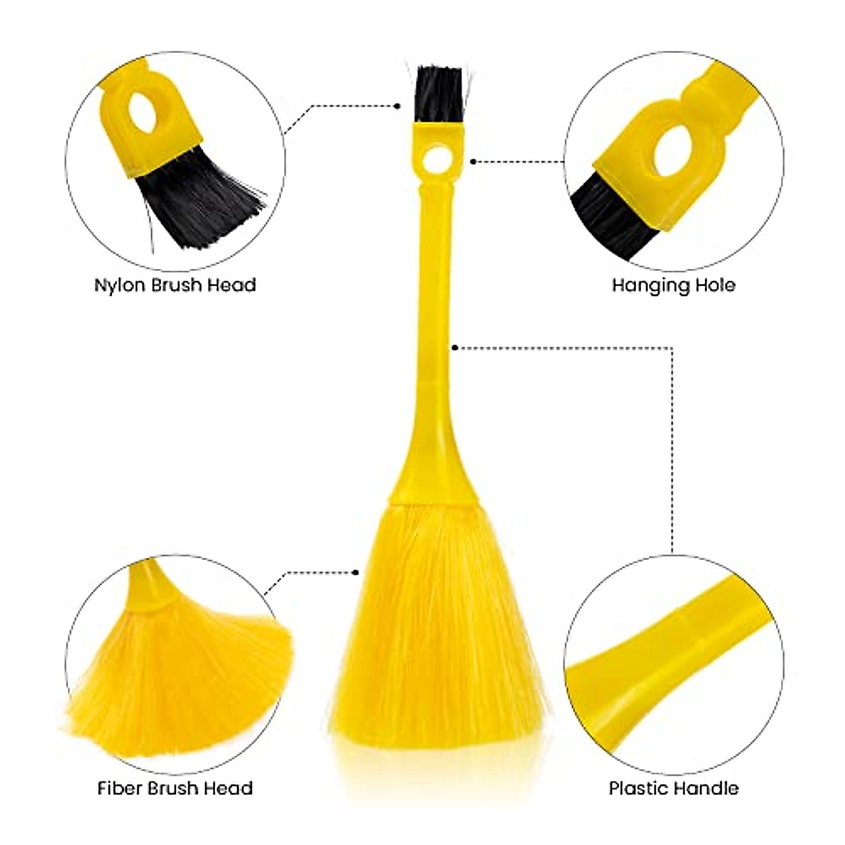 Computer Brush Set Keyboard Dusting Brush 2 Pieces Double Ended Duster Brush and 4 Pieces Fan Brushes Keyboard Cleaning Tool for Computer, Keyboard, Display Screen, Electronic Devices