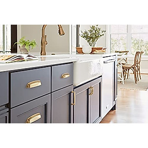 Amerock | Cabinet Cup Pull | Champagne Bronze | 5-1/16 inch (128 mm) Center-to-Center | Stature | 1 Pack | Drawer Pull | Cabinet Handle | Cabinet Hardware