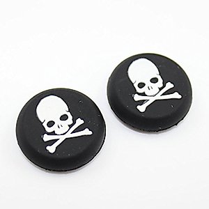 Thumbstick Thumb Grip Stick Silicone Cap Cover Joystick Grips for PS4 PS3 PS2 PS4 Pro Slim Xbox One Xbox One Slim Xbox One Elite Xbox 360 Controller White Skull Color