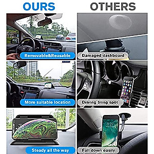 Showvigor Silicone Car Dashboard Phone Holder, Non Slip Phone Pad for Car for Various Dashboards,Slip Free Desk Phone Stand for Car, Compatible with iPhone14 Samsung Android Smartphones GPS Devices