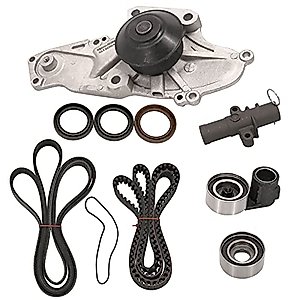 Timing Belt Kit with Water Pump Compatible with 2003-2018 Honda Accord Crosstour Odyssey Pilot Ridgeline MDX RDX RL TL TSX ZDX Saturn Vue 3.0L 3.5L 3.7L Replaces TKH002 TCKWP329 19200-RDV-J01
