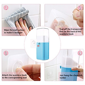 Fivtyily Kitchen Flatware Caddy Holder 4 Compartment Plastic Utensil Storage Organizer with Clear Lid for Chopstick Spoon Fork (Blue)