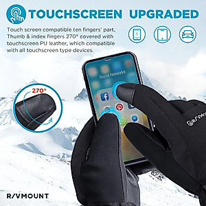 rivmount Ski Snow Gloves Men Women, Waterproof 3M Thinsulate Touchscreen, Winter Cold Weather Warm Gloves Wrist Leashes