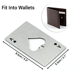 5 Pieces Casino Bottle Opener Stainless Steel Ace Bottle Opener Cards Poker Card Bottle Openers Credit Card Size Beer Bottle Cap Opener for Your Wallet