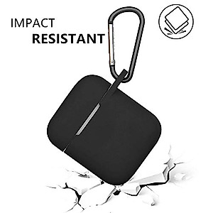 ZALU Compatible for AirPods Case with Keychain, Shockproof Protective Premium Silicone Cover Skin for AirPods Charging Case 2 & 1 (Airpods 1, Midnight Blue)