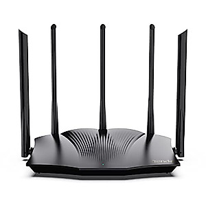 Tenda WiFi 6 AX3000 Smart WiFi Router, Dual Band Gigabit Wireless Internet Router, Gigabit Router, AX Router for 5 * 6dBi high-gain Antennas, OFDMA+MU-MIMO+WPA3, EasyMesh&WiFi+,RX12Pro(Black)