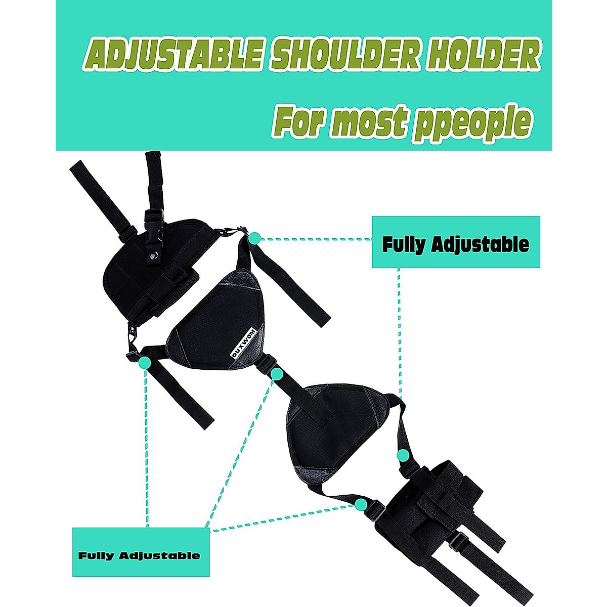 OUXWOM Gun Holster-Fits Compact to Large Handguns Concealed Carry Shoulder Holster with Magazine Pouch for Right and Left Hand Gun Accessories Holsters