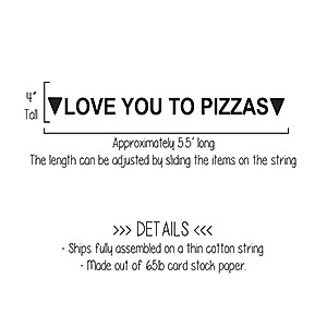 Love You To Pizzas Banner - Anniversary Banner - Valentine Banner