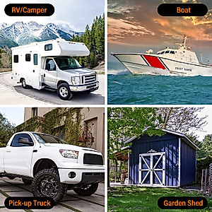 15 Amp Flanged Inlet 125V, NEMA 5-15P Shore Power Inlet Plug with 18“ Integrated Outdoor Extension Cord ETL Certified,with Waterproof Cover, Electrical Extensions for Marine Boat RV Camper