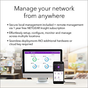 NETGEAR Insight Managed VPN Business Router (BR200) - Site-to-Site Secure VPN |Up to 256 VLANs | Supports OpenVPN and IPsec |Network Firewall Security | 4 x 1G Ethernet Ports (Renewed)