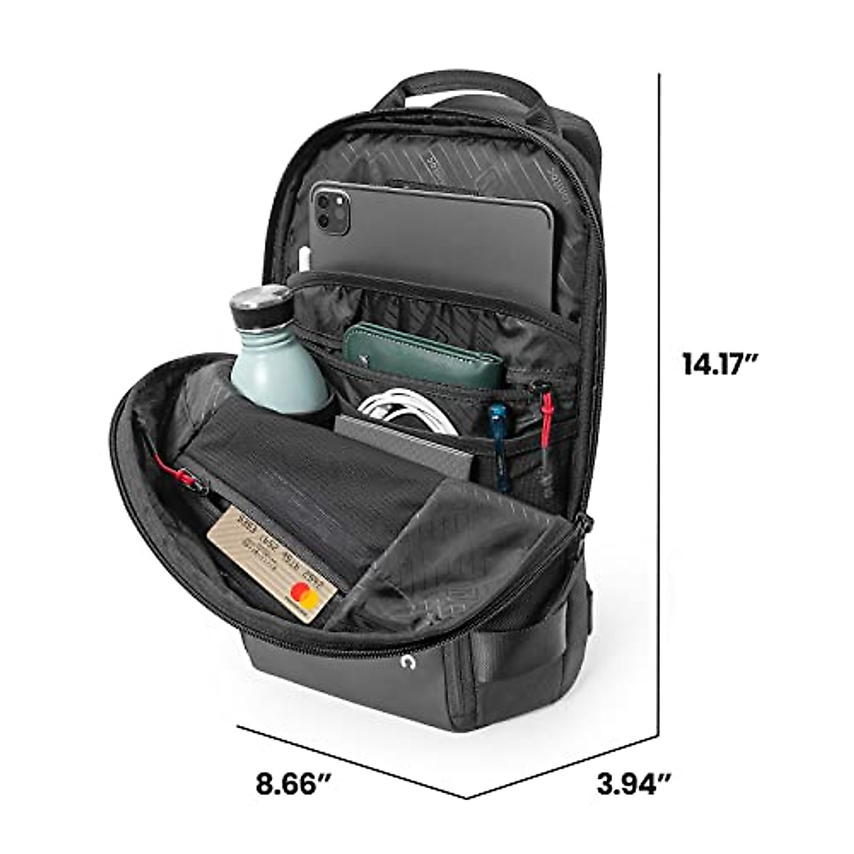 tomtoc Compact EDC Sling Bag, Minimalist Chest Shoulder Backpack Crossbody Bag for Nintendo Switch OLED, 11-inch iPad Pro with Keyboard, Water-resistant Lightweight Daypack for Travel, Work, Sport, 7L