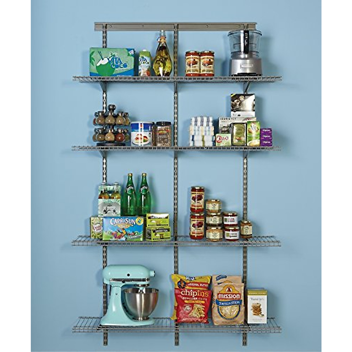 ClosetMaid 52845 ShelfTrack Adjustable Utility Organizer Kit, 4' X 12", Nickel