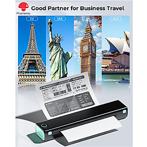 Phomemo Portable Printer Wireless for Travel, [New] M08F-Letter Bluetooth Mobile Printer Support 8.5" X 11" US Letter, No-Ink Thermal Compact Printer, Compatible with Android and iOS Phone & Laptop