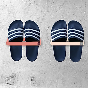 STOBAZA Wall Mounted Shoe Rack, Plastic, Assorted Colors, Fits 4 Pairs