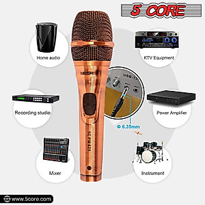 5 CORE Karaoke Microphone Dynamic Vocal Handheld Mic Cardioid Unidirectional Microfono w On and Off Switch Includes XLR Audio Cable for Singing Public Speaking & Parties PM 625