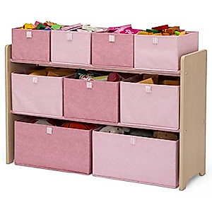 Gap GapKids Deluxe Toy Organizer - Greenguard Gold Certified, Blush/Natural