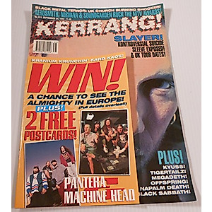 Kerrang Magazine(UK Publication) September 24,1994 edition, issue 513with 2 FREE PostcardsPantera & Machine Head (Bon Jovi on cover)[single issue magazine]WEAR ON COVER, corners