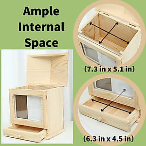 MonJolly Pet Urn, Wood Cremation Box with Photo Frame and Pawprint Clay for Personalized Urns. Memorial Keepsake for Ashes of Dogs, Cats, Small Animals. Bag for Ashes Included. Pet Memorial Gift.