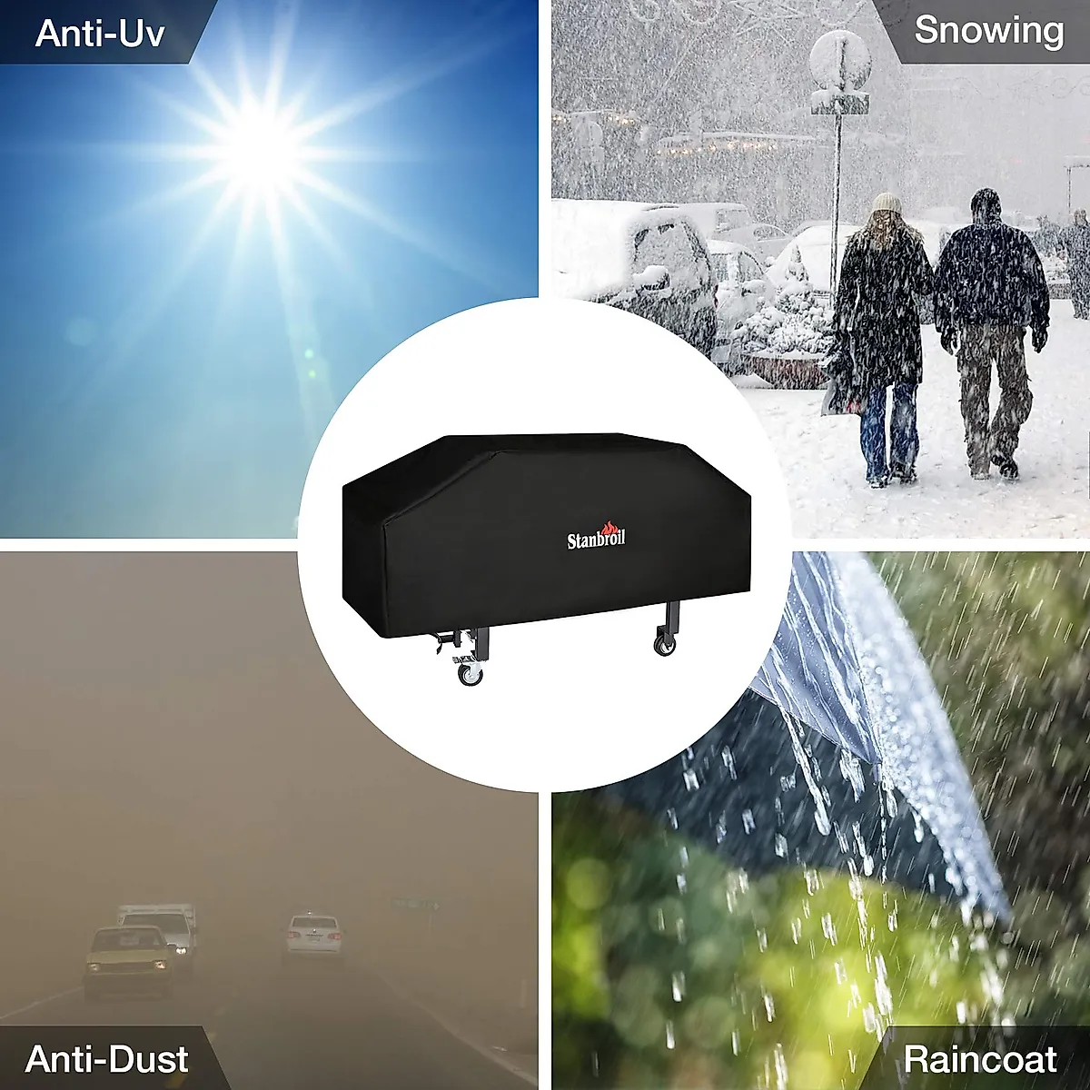 Stanbroil 36 inch Griddle Cover for Blackstone 4 Burner Grills, 600D Heavy Duty Waterproof Canvas Flat Top Gas Grill Cover for Blackstone 36" Griddle Cooking Station