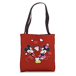 Disney Mickey and Minnie Hearts Valentine’s Day Red Tote Bag