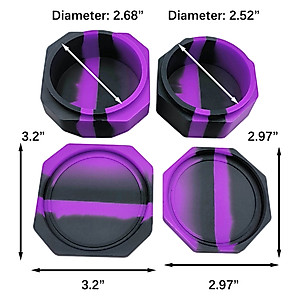 KUVIS 223ML Large Silicone Container Non-stick Concentrate Food Storage Jars Multi-use Reusable Box (Purple Black)