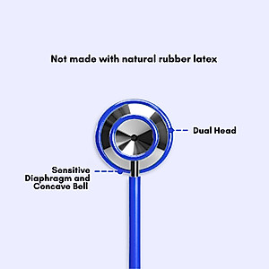 Classic Stainless Steel Stethoscope, Adult,Royal Blue, Latex Free