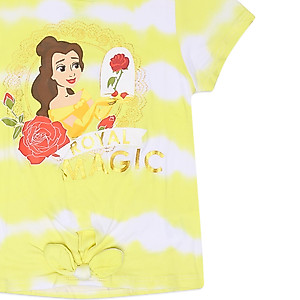 Disney Beauty and The Beast Belle Girls Short Sleeve T-Shirt for Toddler and Big Kids Yellow