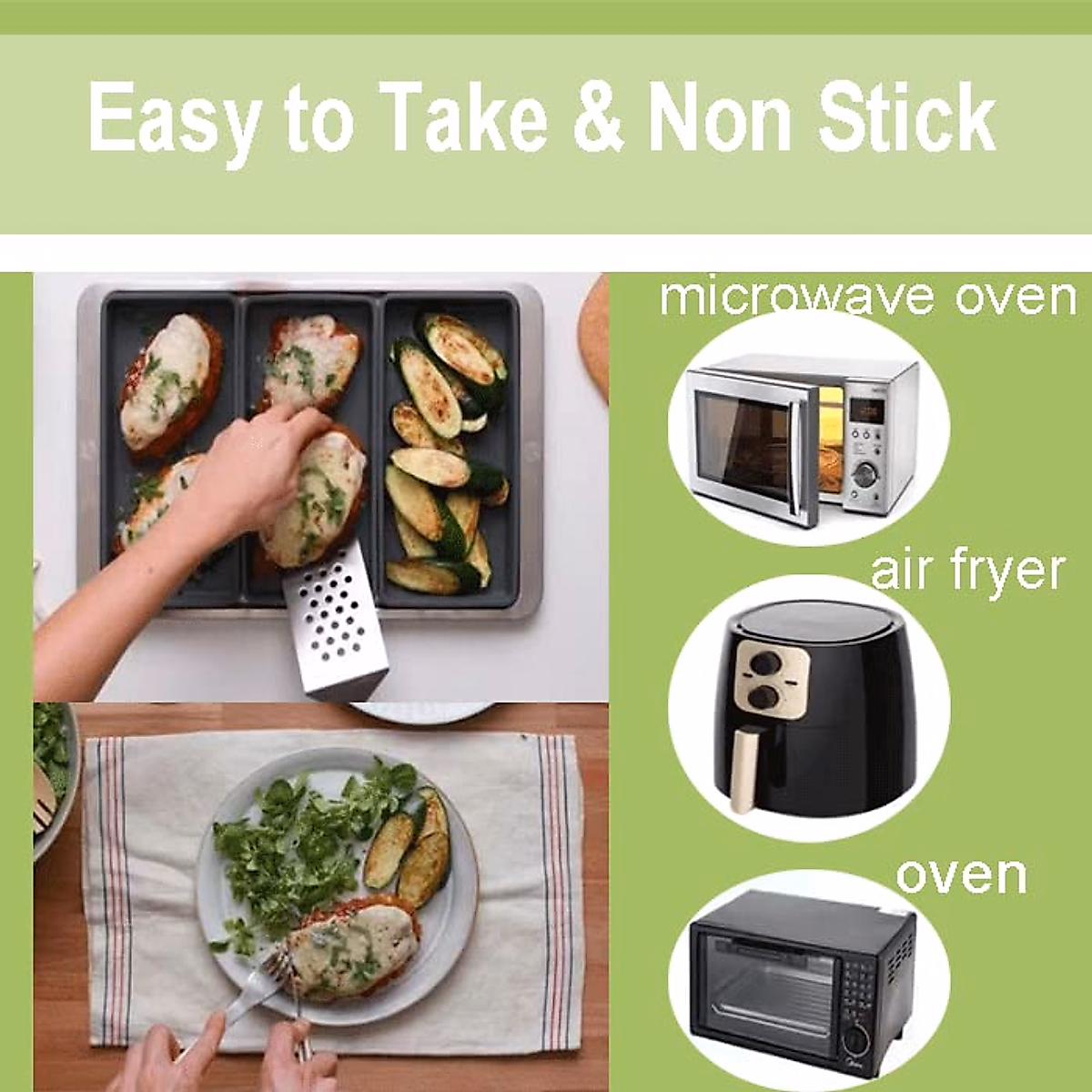 Silicone Baking Sheet Pan Set, 4PCS Nonstick Silicone Dividers for Baking Trays, Cooking Baking Pan Dividers with Handle, Reusable Bakeware for Meal Prep, Oven, Air Fryer Safe (Grey)