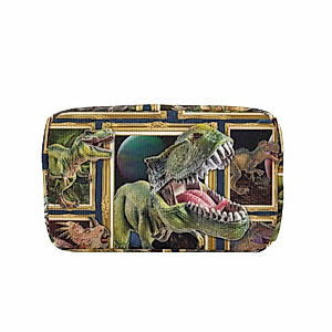 InterestPrint Personalized Dino Lunch Box Bag Custom 3D Print Dinosaur Lunch Tote Bags with Name Customized Lunchbox Bag for Men Women
