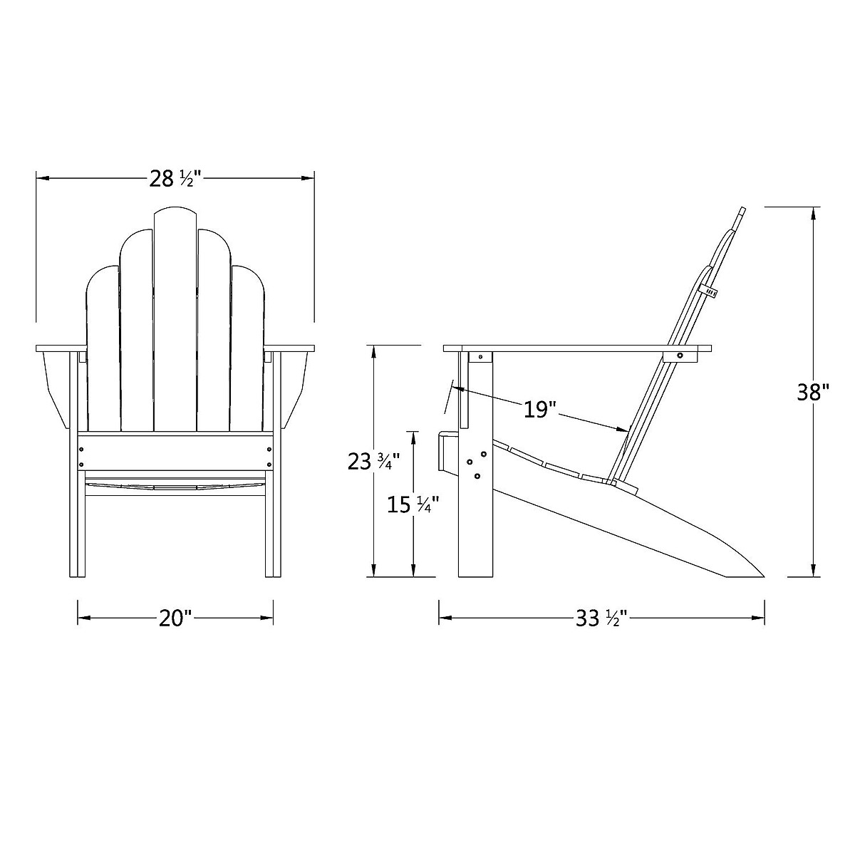 Cambridge Casual Arie Patio Adirondack, Fire Pit Lounge Chair/Natural Teak