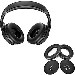Aiivioll QC45 Replacement Ear Pads Cushions Earpads for Bose QC45 Wireless Headphones Softer Leather High-Density Noise Cancelling Foam,Earpads Repair Part（Black）