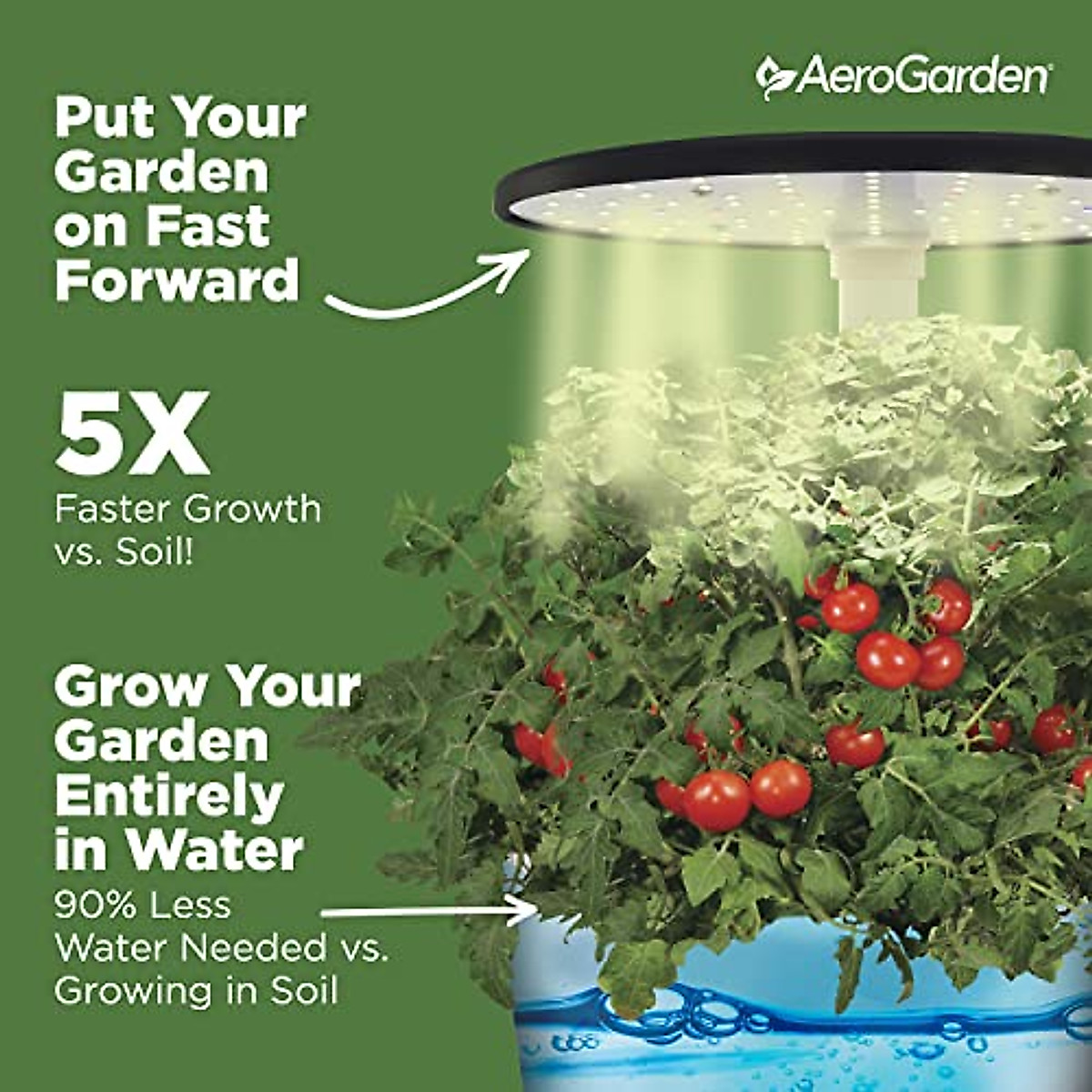 AeroGarden Harvest 360 with Gourmet Herb Seed Pod Kit - Hydroponic Indoor Garden, Black