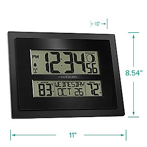 La Crosse Technology 513-75624-INT Digital Atomic Clock with Outdoor Temperature and Moon Phase,Black