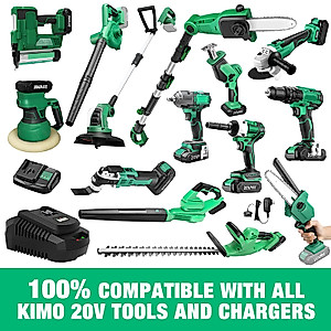 2Pack DSANKE 20V 3.0Ah Lithium-Ion Battery Replace for KIMO 20V Battery, Compatible with KIMO 20V Drill Driver, Leaf Blower, Angle Grinder, Reciprocating Saw, Oscillating Tool, Brad Nailer,Fast Charge