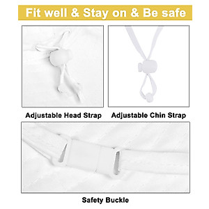 Simplicity Infant Hat Baby Girl Sun Hat Baby Boy Sun Hat White Baby Summer Hat Baby Sun Protection Bucket Hat with String and Wide Brim White Bucket Hat, White, 0-12 Months