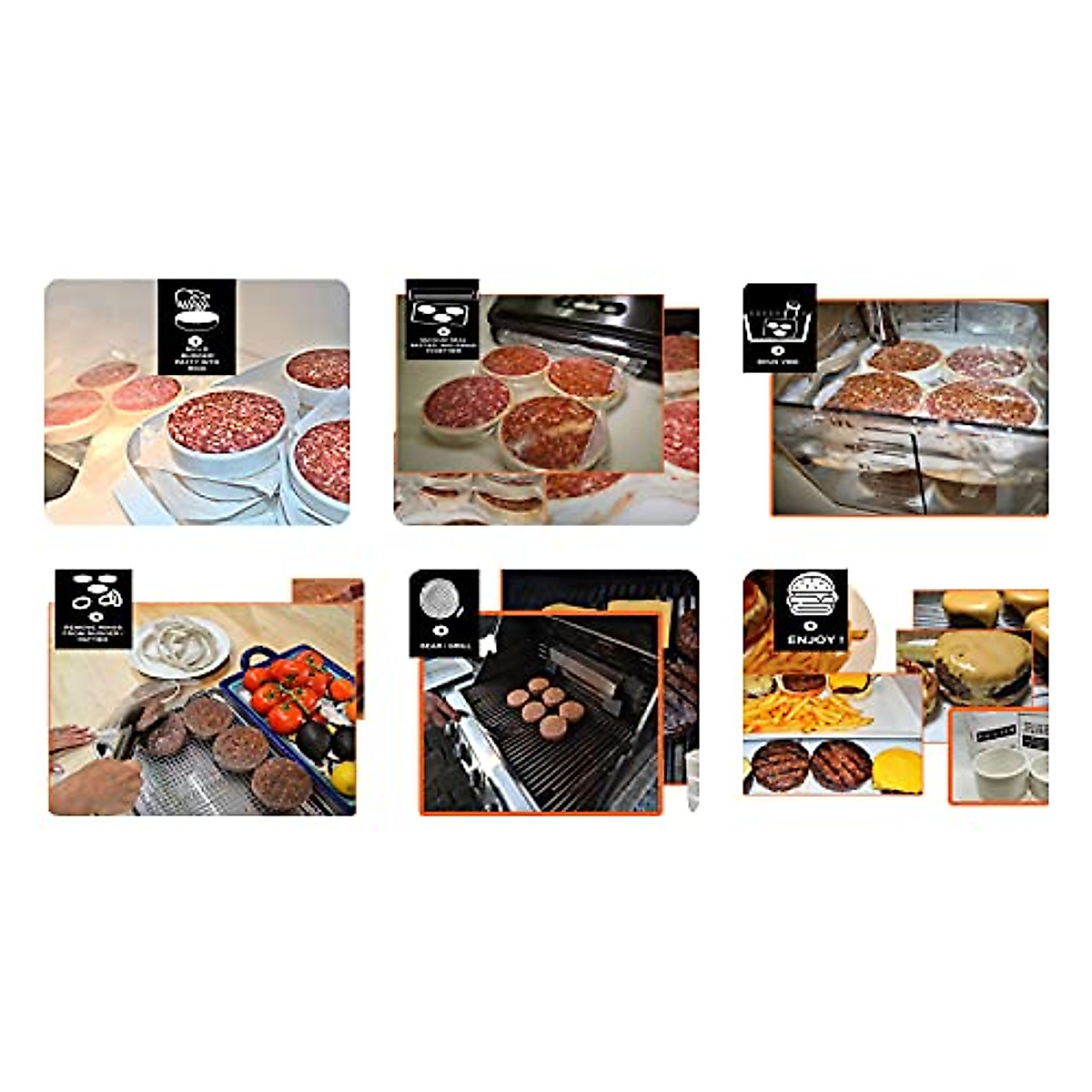 Sous Vide Perfect Hamburger/Burger Immersion Cooking Rings, SET of 6 (1/3 LB. Rings)