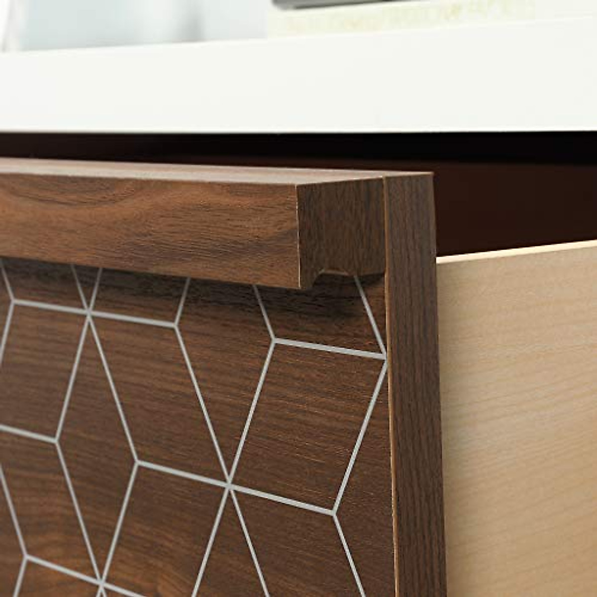 Sauder Harvey Park Dresser, L: 60.71" x W: 17.48" x H: 31.06", Soft White finish