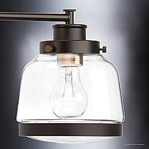 Urban Ambiance Luxury Industrial Chic Bathroom Vanity Light, Large Size: 11.25" H x 35.75" W, with Art Deco Style Elements, Olde Bronze Finish, UHP2541 from The Nottingham Collection
