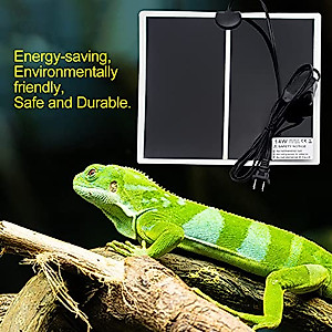 APlayfulBee Reptile Heating Pad with Temperature Adjustment 7W/ 14W/ 20W Under Tank Terrarium Heater Heat Mat for Turtle, Tortoise, Snakes, Lizard, Gecko (14W)