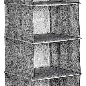 Amazon Basics Hanging Closet Shelf 6 Tier, Heather Grey, 2"D x 12"W x 12"H
