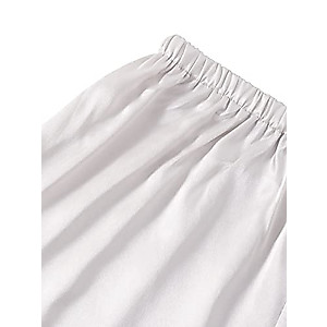 LYANER Women's Satin Pajamas Set Short Sleeve Button Shirt Silky Sleepwear With Shorts Set PJ White Medium