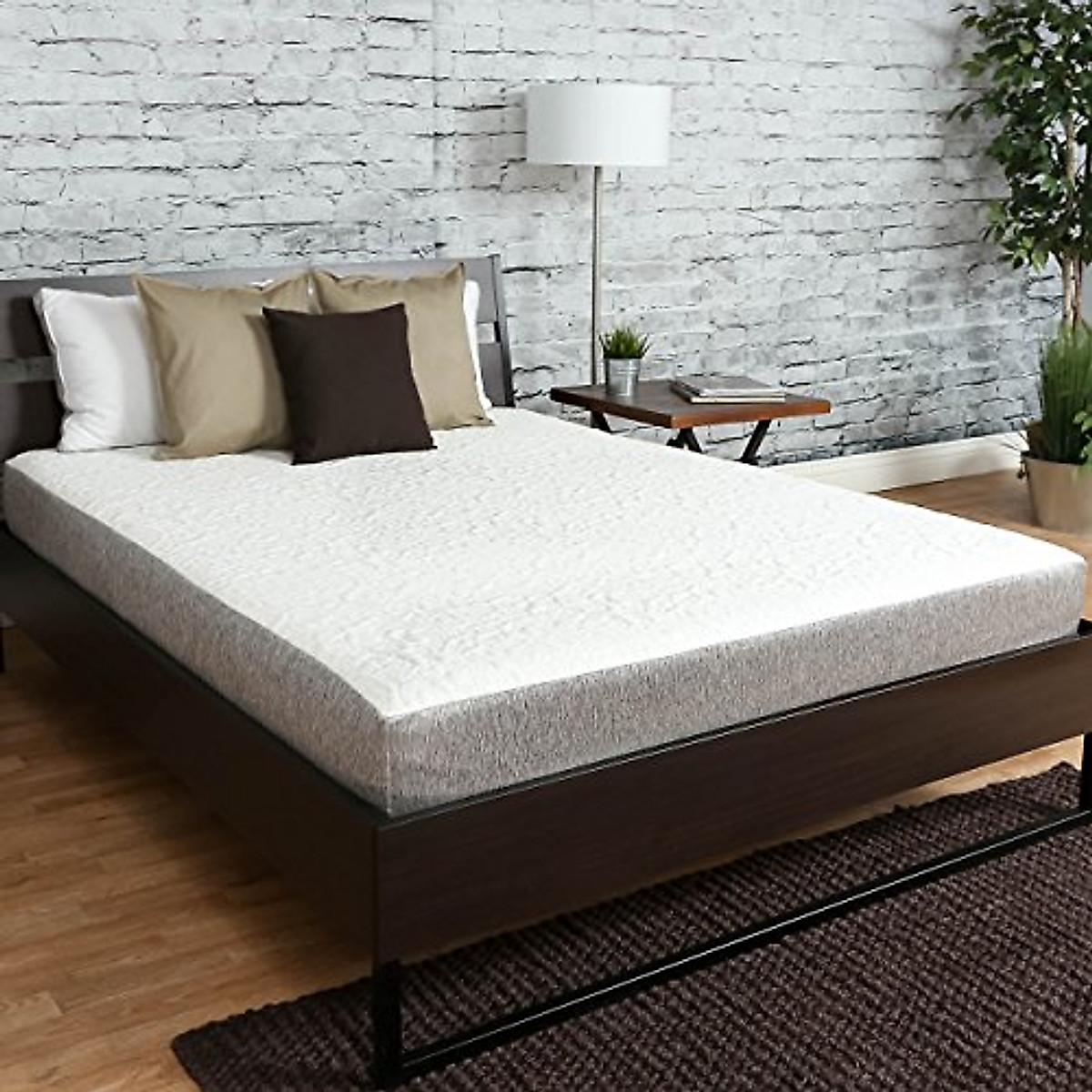 Travel Happy New Item 8 INCH Graphite Gel Memory Foam Mattress for Medium Firm Comfort with A Premium 8-Way Stretch Cover for A More Luxurious Comfort (Full XL 54 x 80)