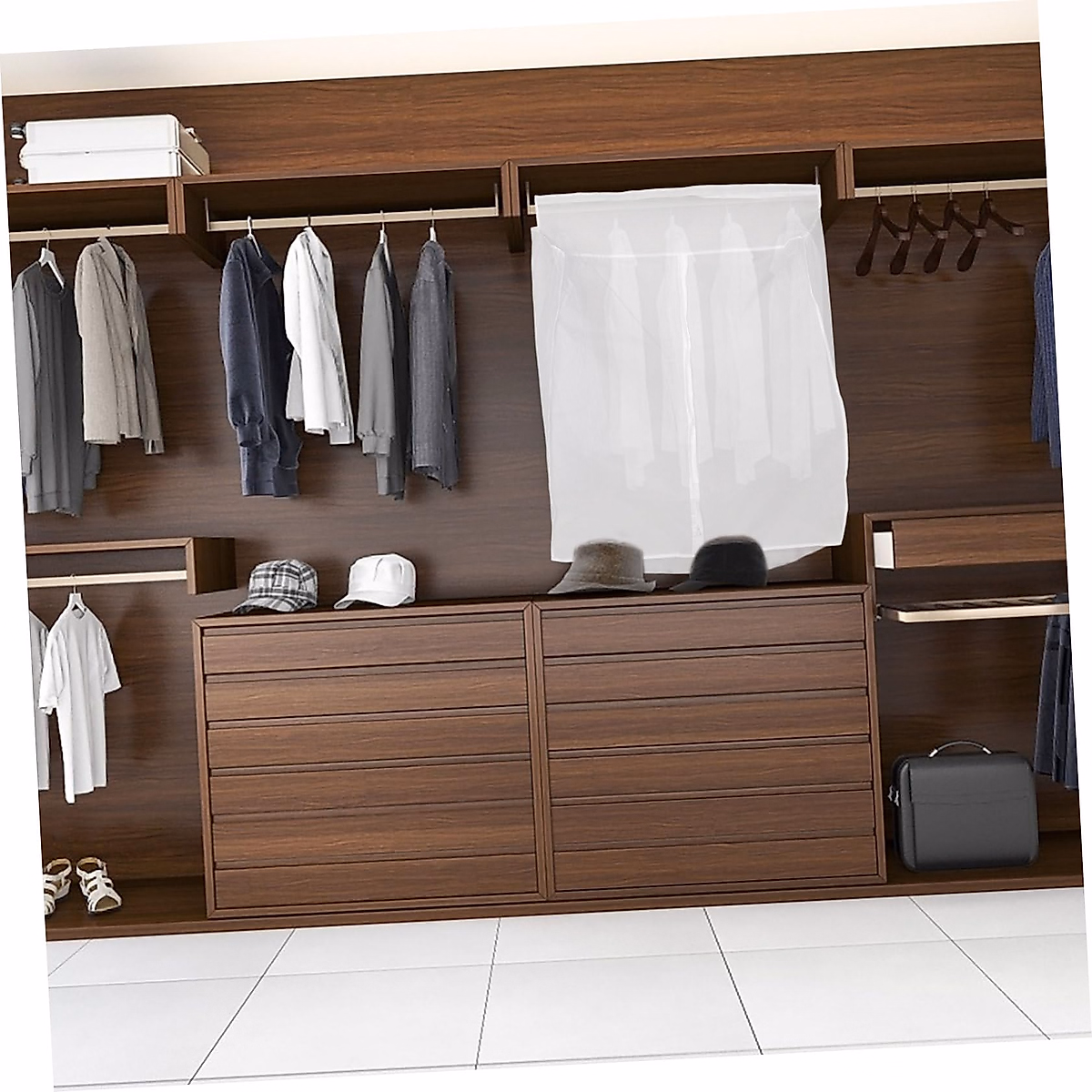 Alipis Clothing Dust Bag Clothing Dust Cover Hanging Peva White Coat Hanging Closet Bags