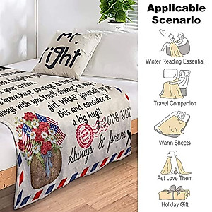 Envelope Blankets for Daughter,to My Daughter Blanket,Unique, Ultra-Soft Flannel Throw Blanket for Holiday Birthday for Bed Sofa Camping 60x50 inch