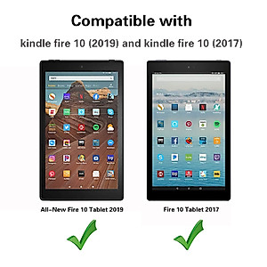 Case for Amazon Fire HD 10 Tablet (7th and 9th Generation, 2017 and 2019 Release) - Slim Folding Stand Cover with Auto Wake/Sleep .NOT for 2021 Released 11th Generation fire HD10(Black)