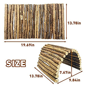 BNOSDM 13.78’’ x 20’’ Reptile Hideout Wooden Bridge Lizard Hide Caves Bearded Dragon Habitat Accessories for Gecko Snake Frog Chameleon Iguana Tortoise