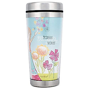 Proverbs 31 Woman Blue Sky Sketch 16 Oz. Stainless Steel Insulated Travel Mug with Lid