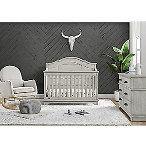 Delta Children Simmons Kids Asher 6-in-1 Convertible Crib with Toddler Rail, Rustic Mist