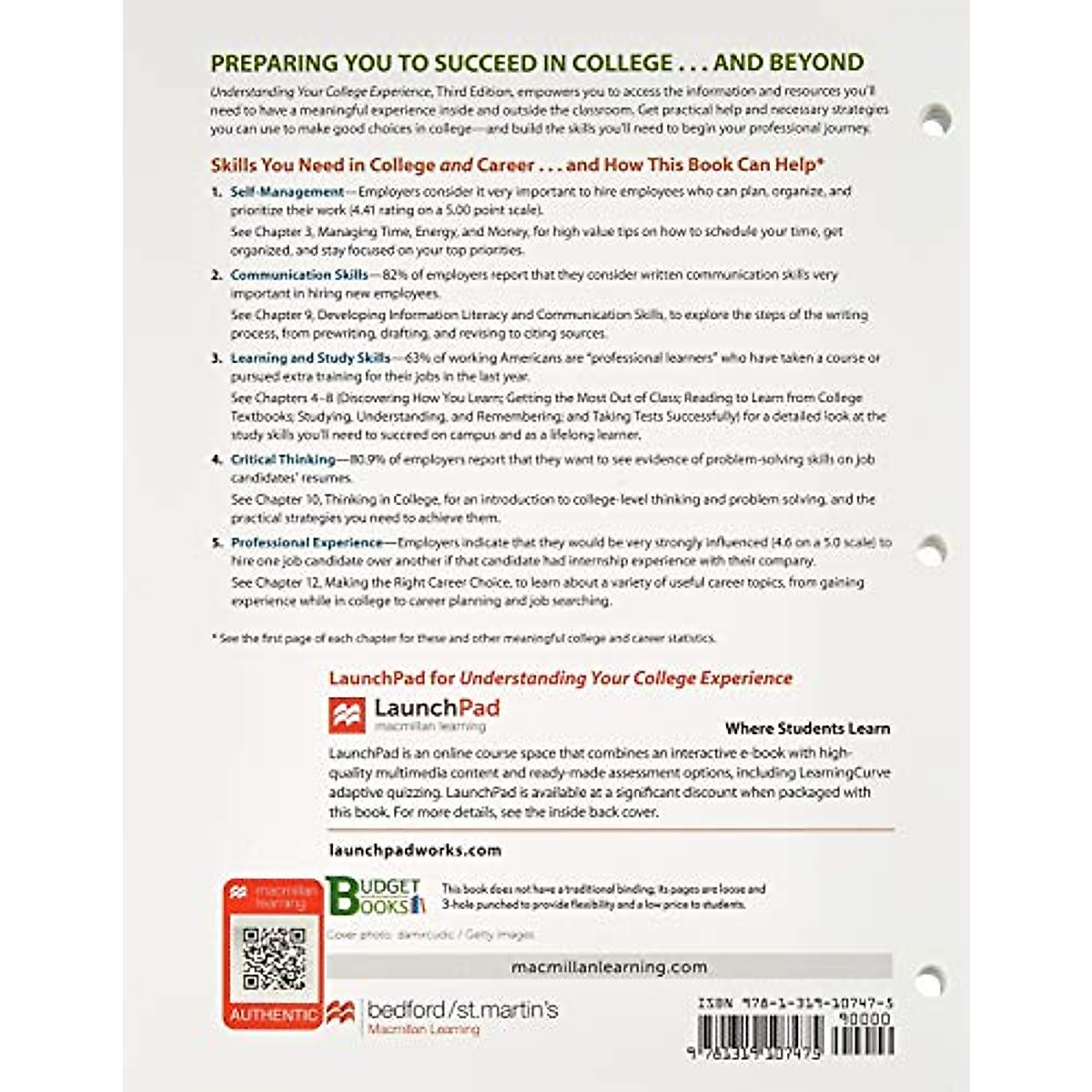 Loose-leaf Version for Understanding Your College Experience 3e & LaunchPad for Understanding Your College Experience 3e (Six-Months Access)