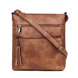 MASINTOR Crossbody Purses for Women, Multi Pocket Casual Crossbody Bag, Adjustable Strap Shoulder Bag with Tassel